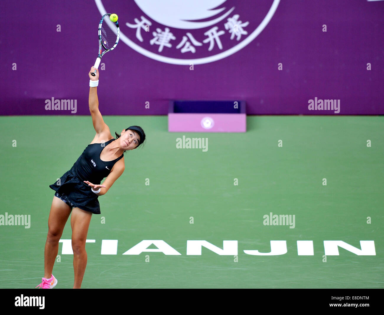 Tianjin, China. 6th Oct, 2014. Zhu Lin of China competes during the ...