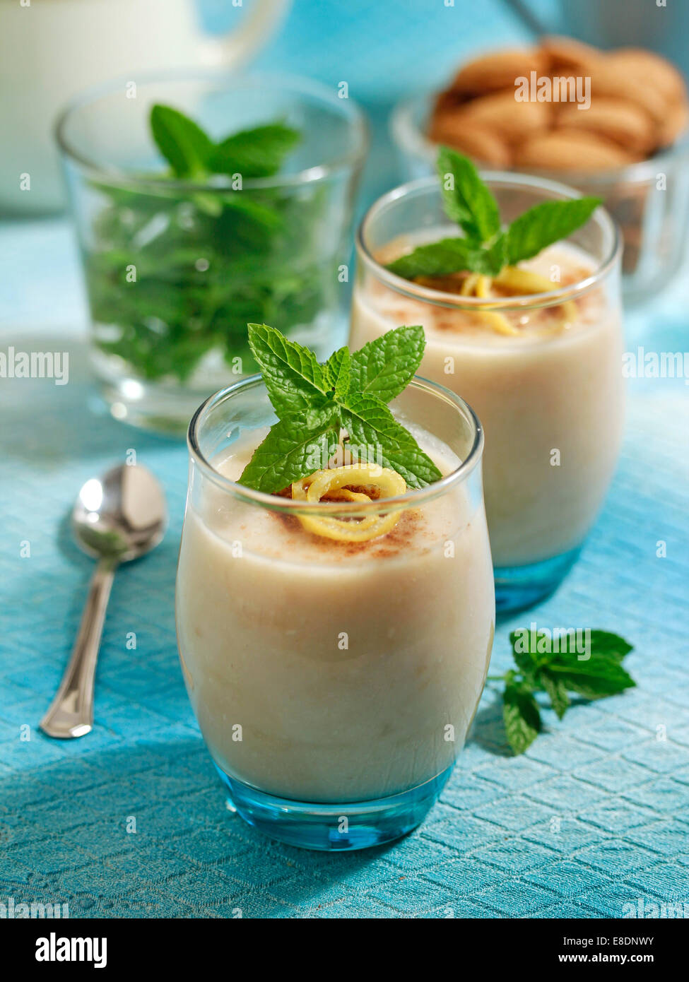 Almonds cream. Recipe available Stock Photo - Alamy