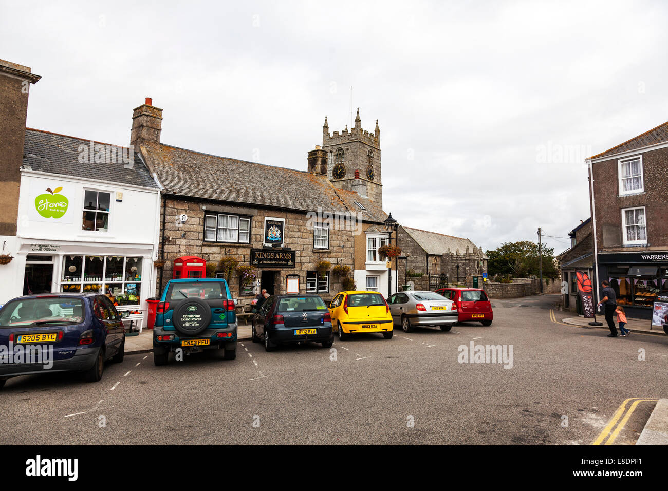St Just Cornwall UK village centre shops pub pubs town center road ...