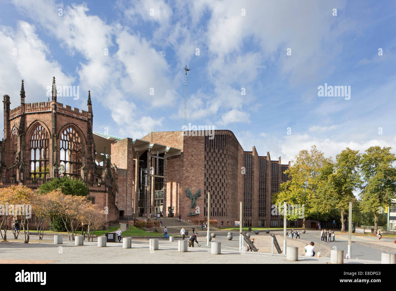 The ruins of the old and the adjoining new St Michael's Cathedral ...