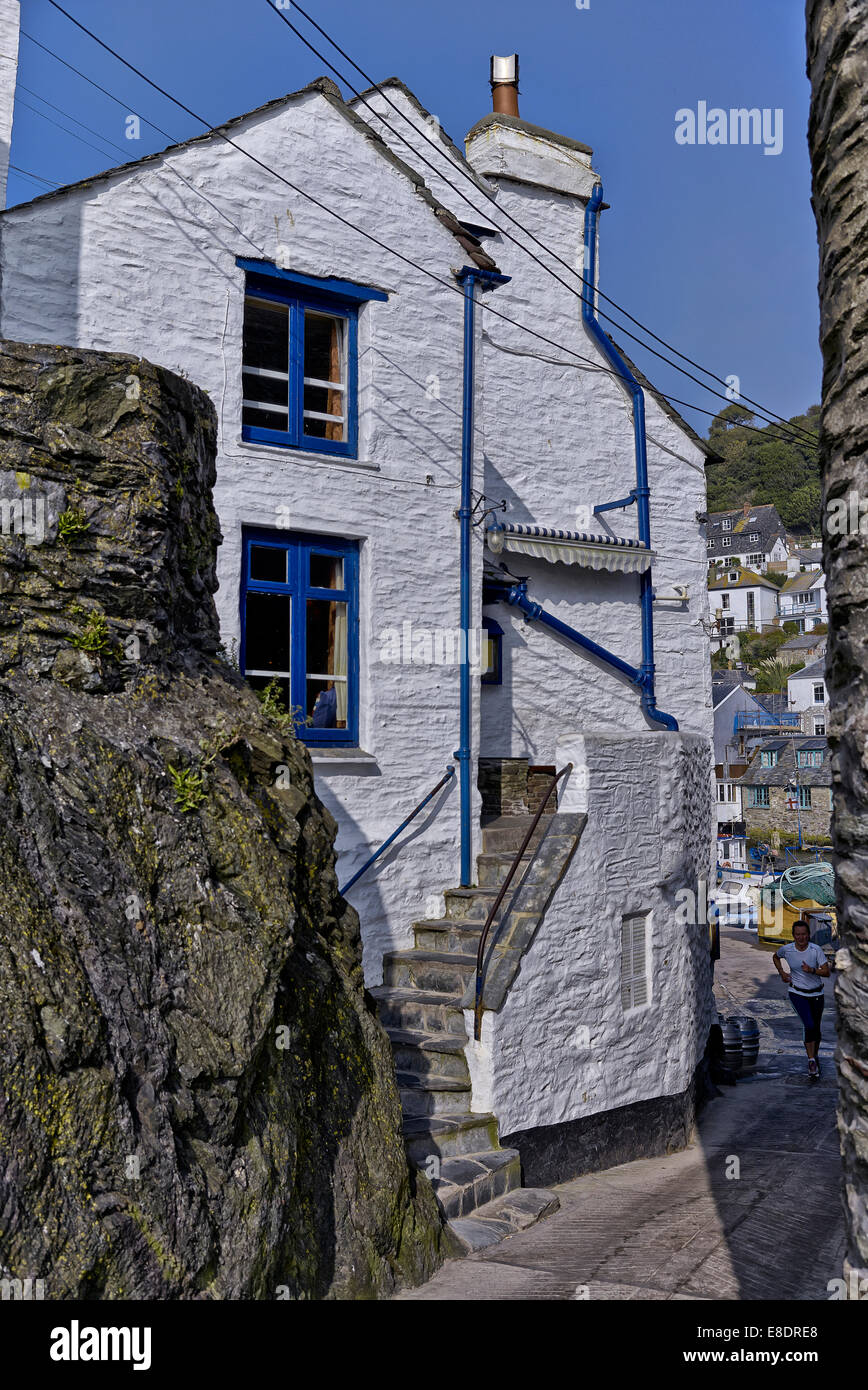 Polperro Cornwall. The famous narrow streets of Polperro preventing ...