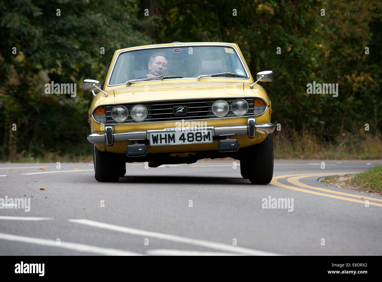1976 Triumph Stag Classic British V8 powered car cornering Stock Photo ...