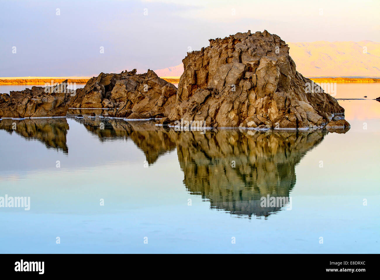 Israel, Dead sea. Rocks reflect in the still water Stock Photo - Alamy