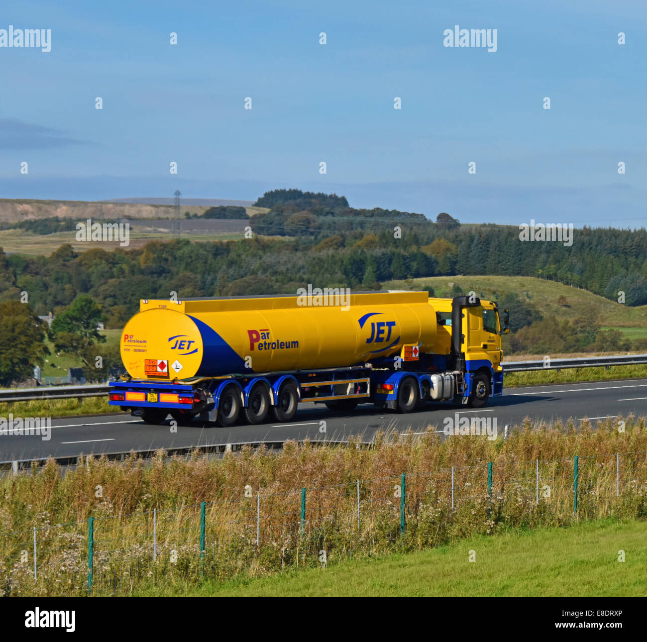 Jet Par Petroleum tanker. M6 Motorway, northbound. Shap, Cumbria ...