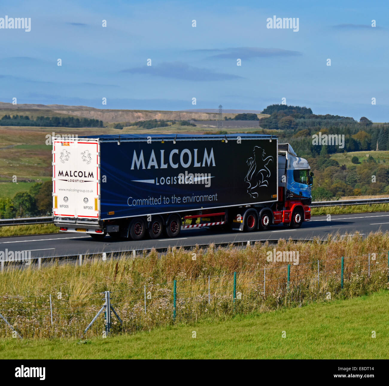 Malcolm Logistics HGV. M6 Motorway, northbound. Shap, Cumbria, England ...