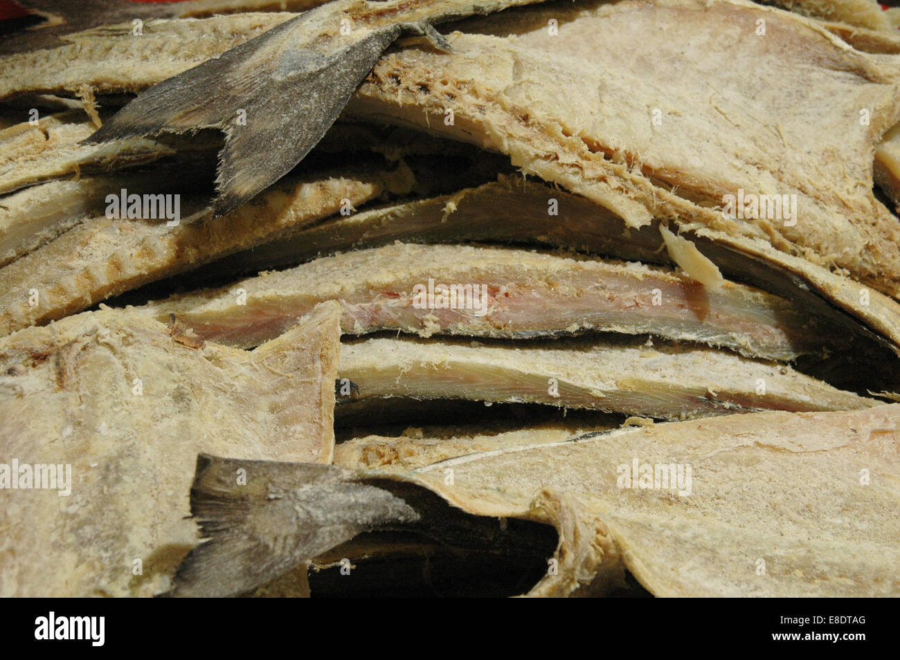 Salt cod on display in Billingsgate Fish Market, London Stock Photo - Alamy
