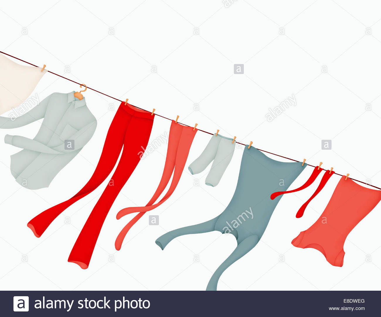 Clothes Drying In The Wind On A Clothes Line Stock Photos & Clothes ...