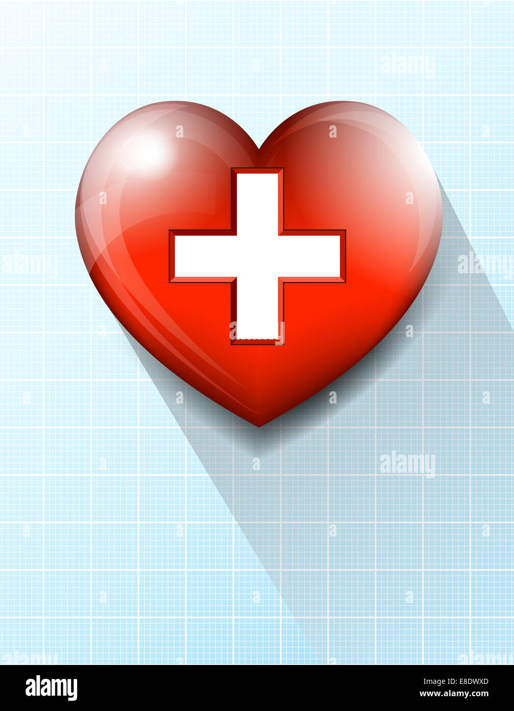 Heart and Heartbeat Pulse Medical Symbol Background Stock Photo - Alamy
