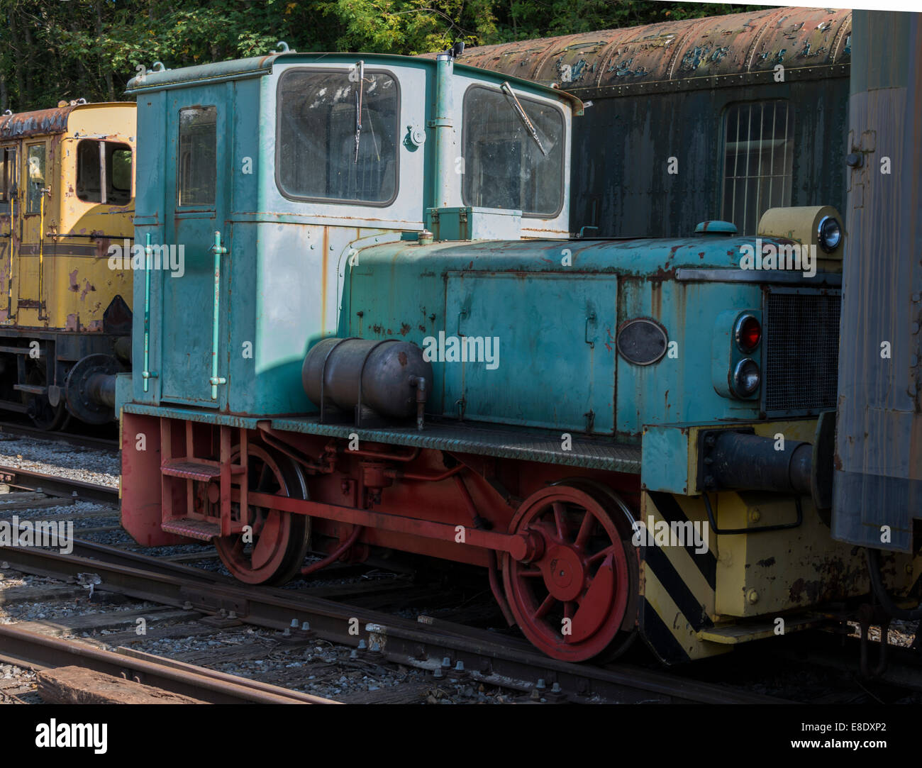 old rusted train on railroad track in belgium hombourg Stock Photo - Alamy