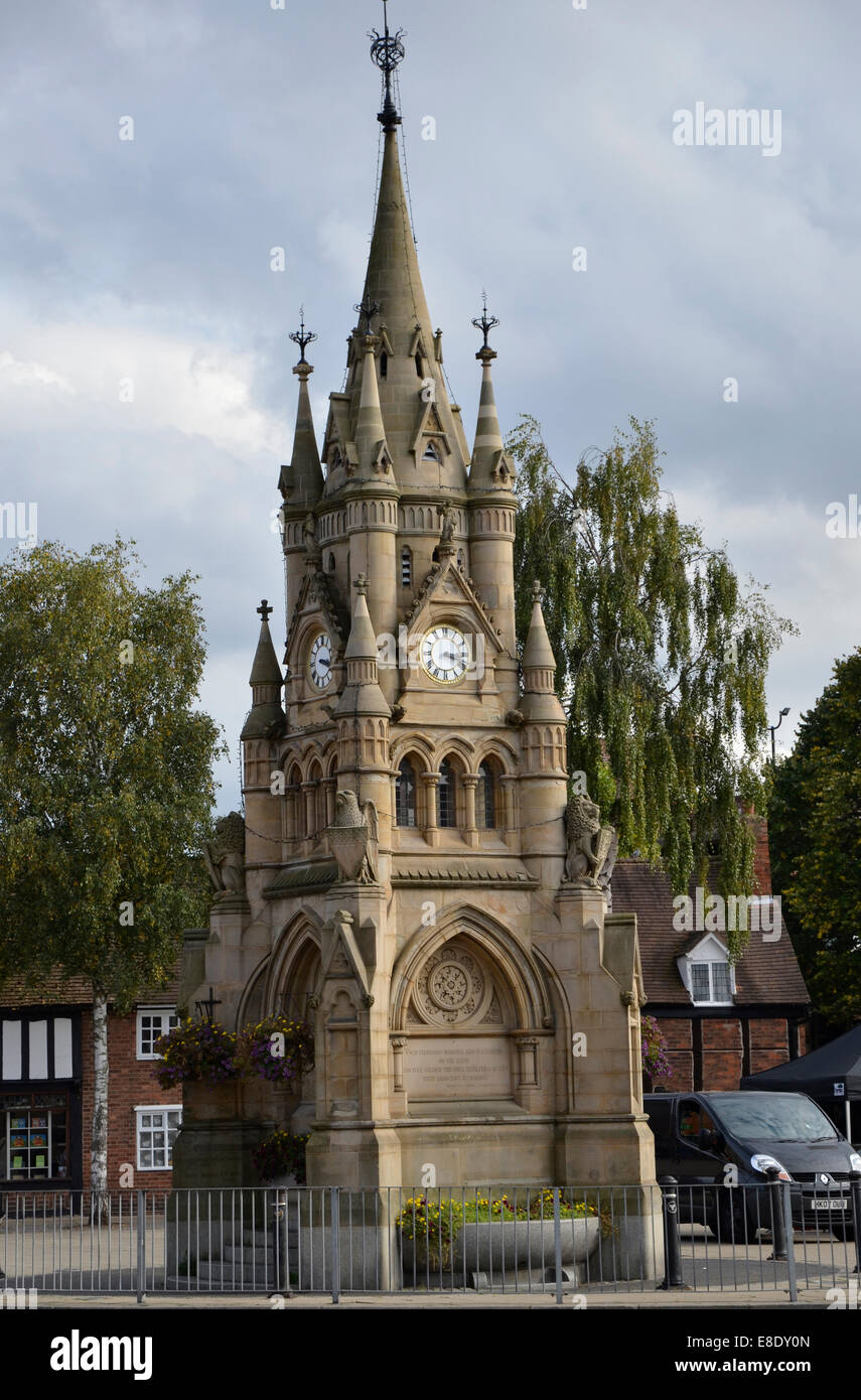 The American Fountain Clock Tower in the market square in Stratford ...