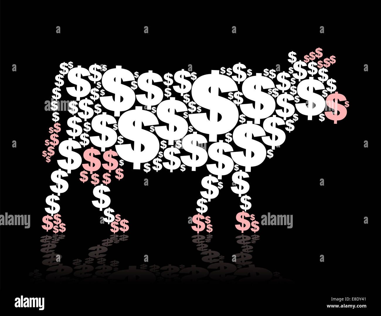 Cash cow composed of dollar symbols Stock Photo - Alamy