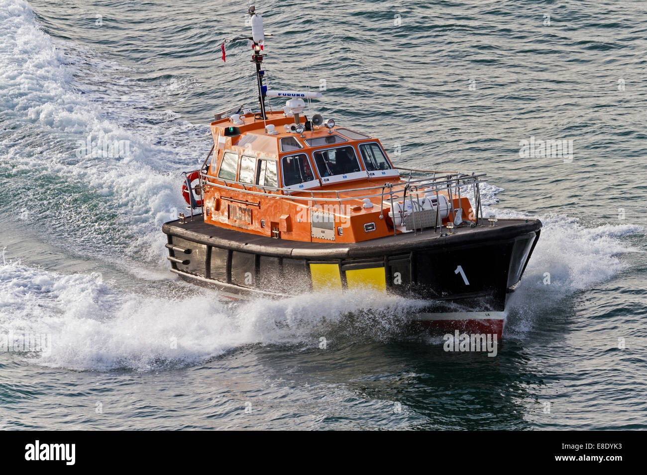 Pilot Boat Racing To Collect Pilot From Ship Southampton UK Stock Photo ...
