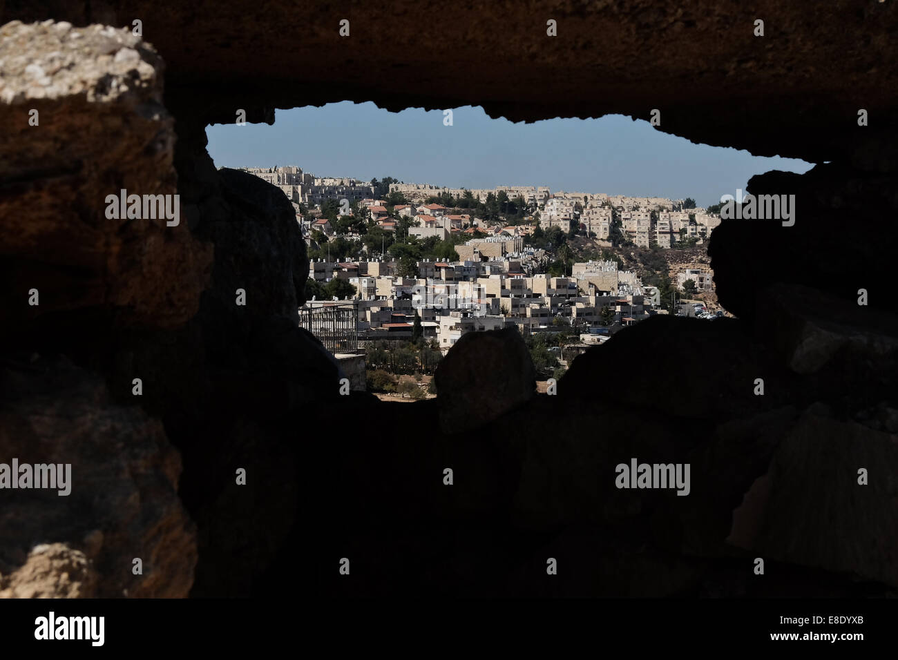 Jerusalem. 6th October, 2014. A view of the neighborhoods Bet Tzafafa ...