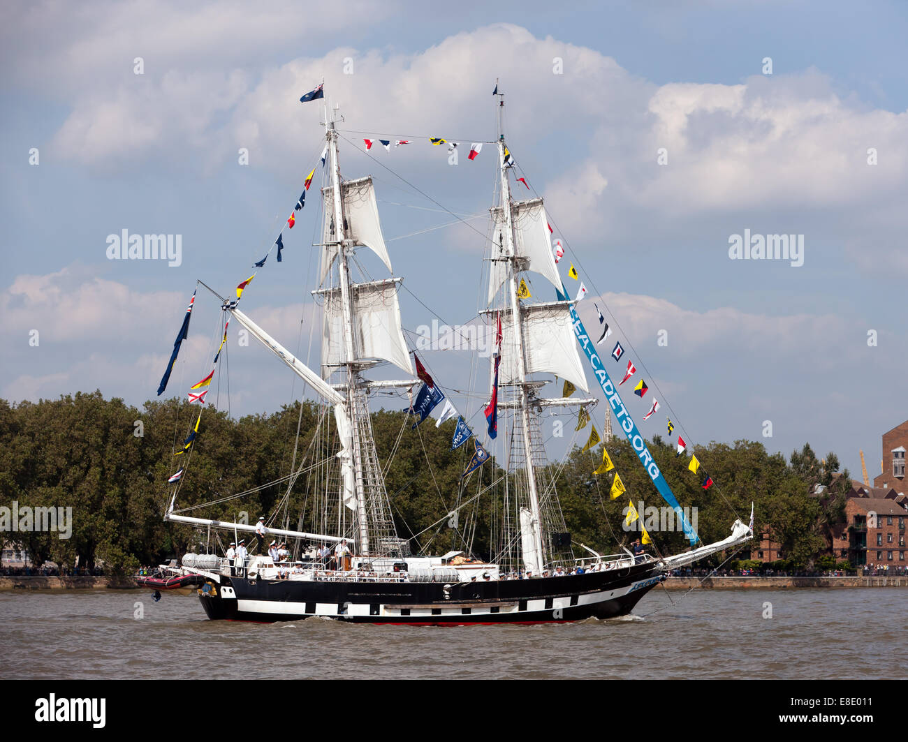 The TS Royalist, taking part in the parade of sail, during the Tall ...