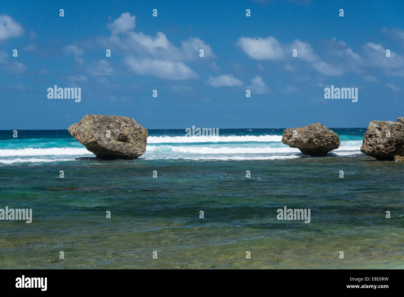 Eroded rocks at Bathsheba, east coast, Barbados, West Indies Stock ...