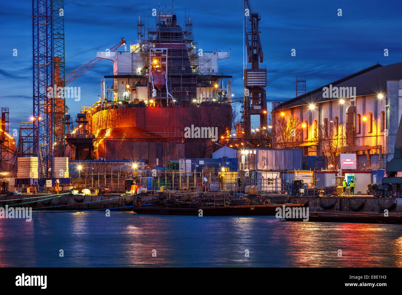 View of the quay shipyard of Gdansk, Poland Stock Photo - Alamy