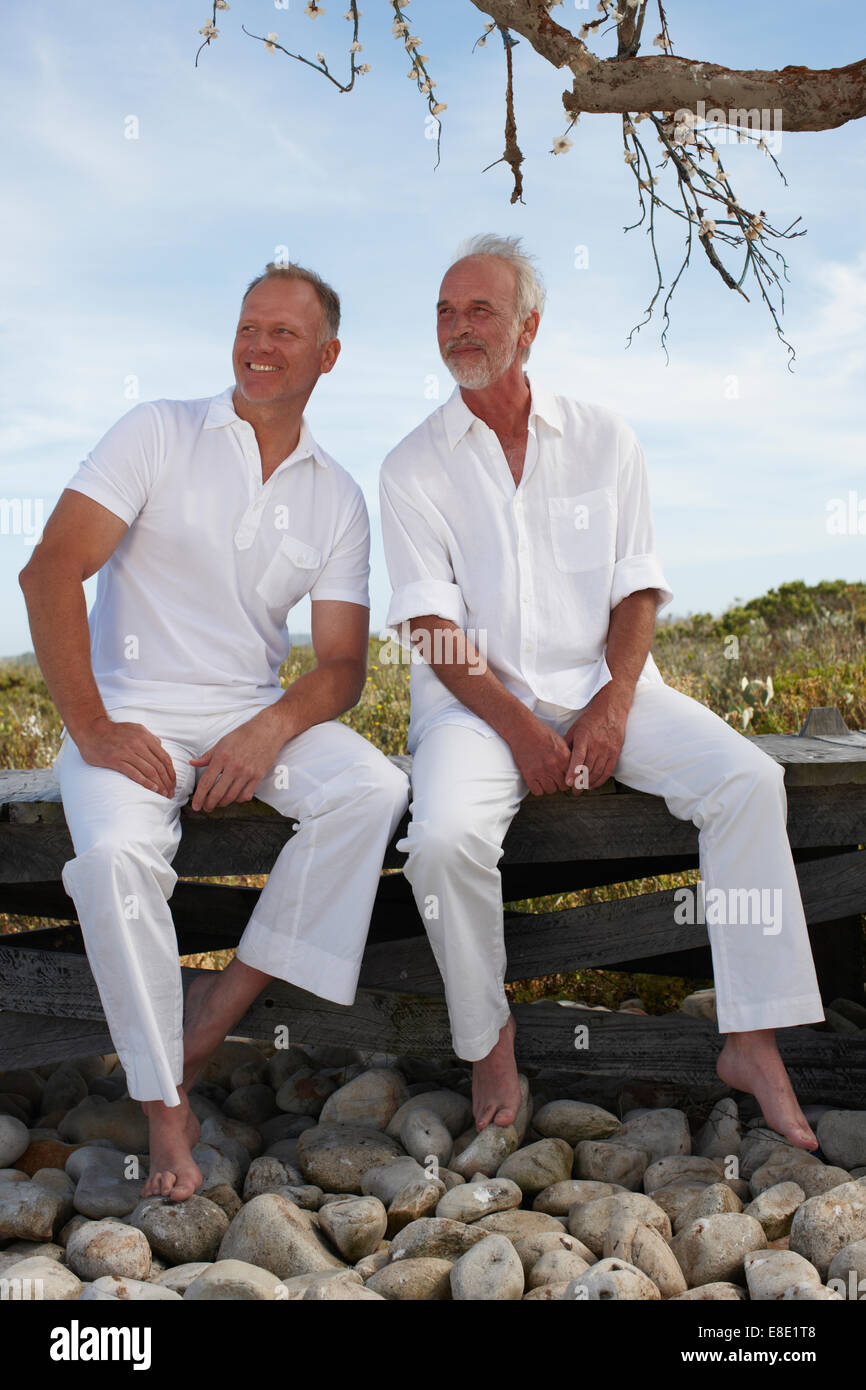 Two men smile white background hi-res stock photography and images - Alamy