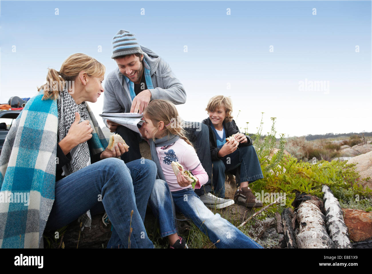 Family having a break Stock Photo - Alamy