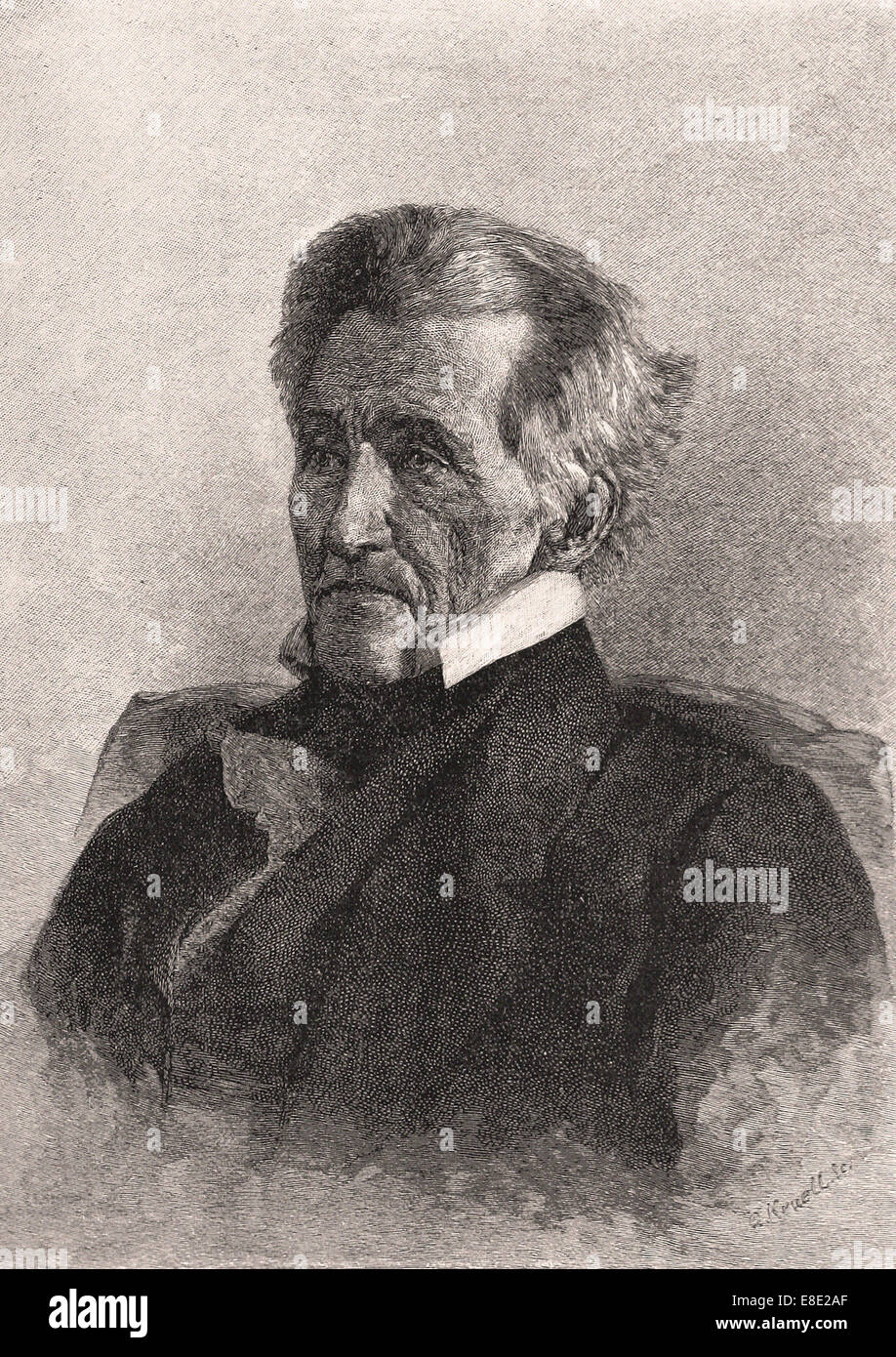 Portrait of Andrew Jackson - Engraving - XIX th Century Stock Photo - Alamy