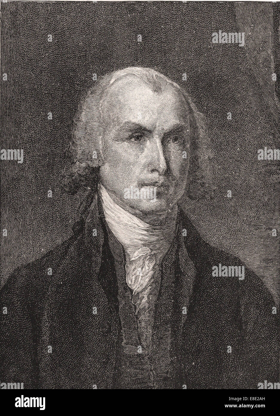 Portrait of james madison engraving xix th century hi-res stock ...