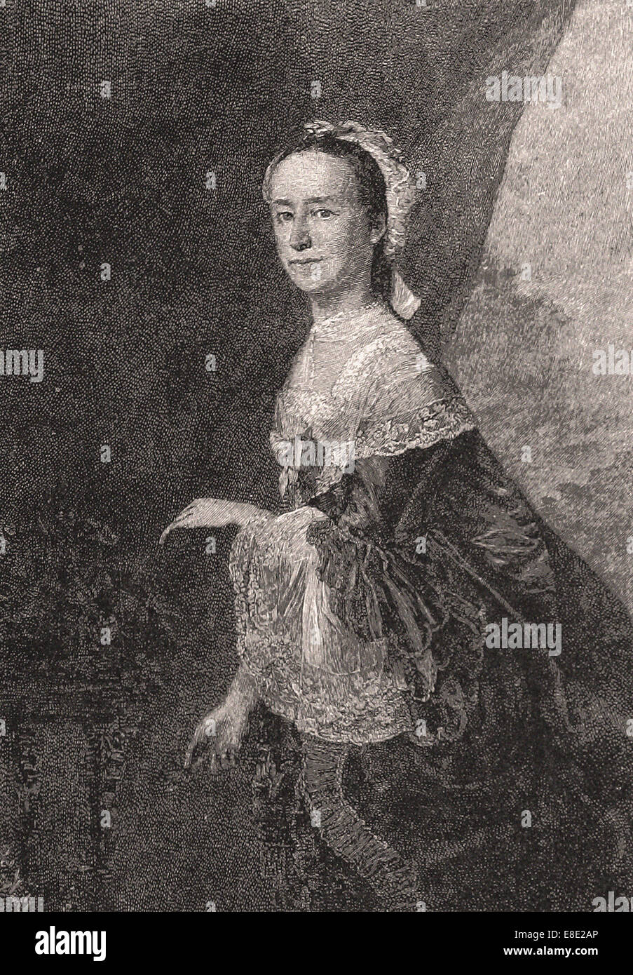 Portrait of mercy warren engraving xix th century hi-res stock ...