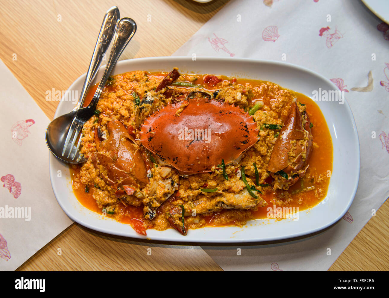 delicious poo pad prong garee crab curry at a restaurant in Bangkok ...