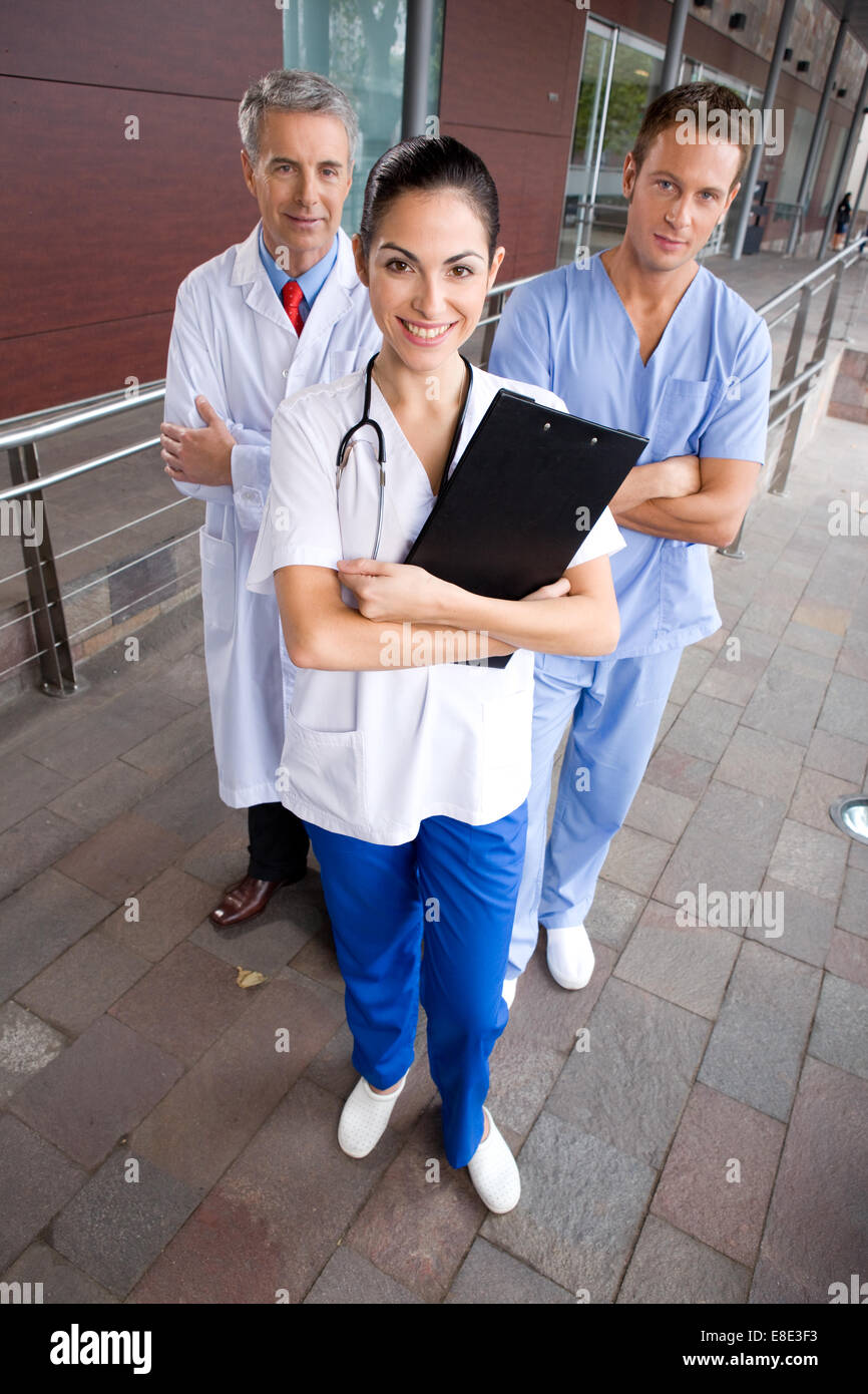 Happy doctors team Stock Photo - Alamy