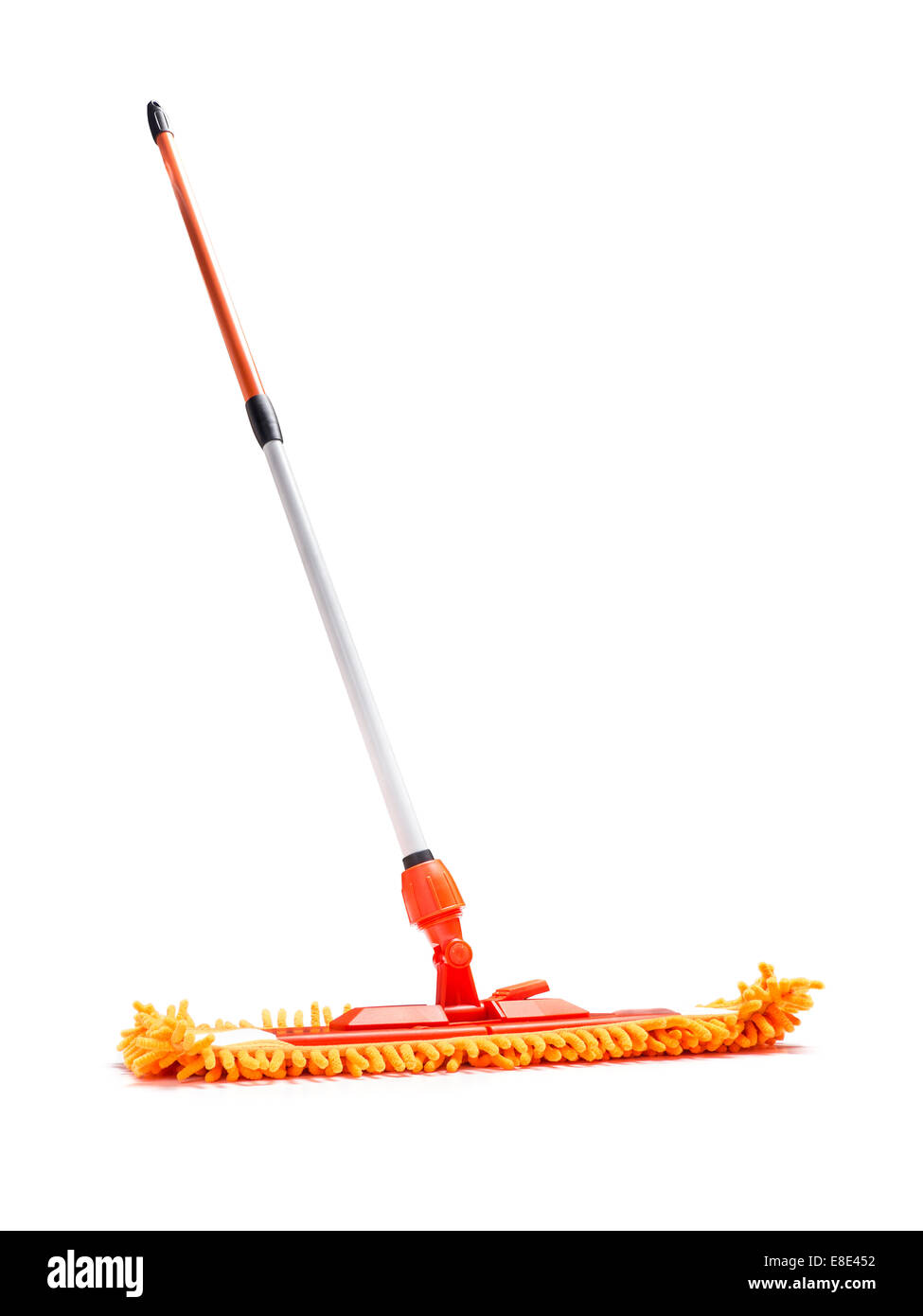 Orange microfiber mop isolated on white background Stock Photo - Alamy