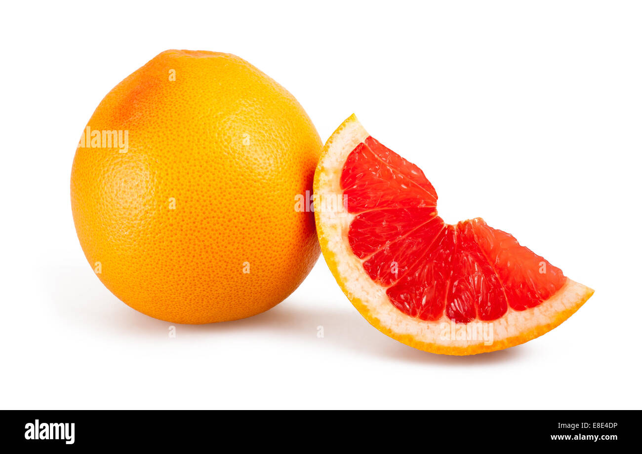 Ripe grapefruit isolated on white background Stock Photo - Alamy
