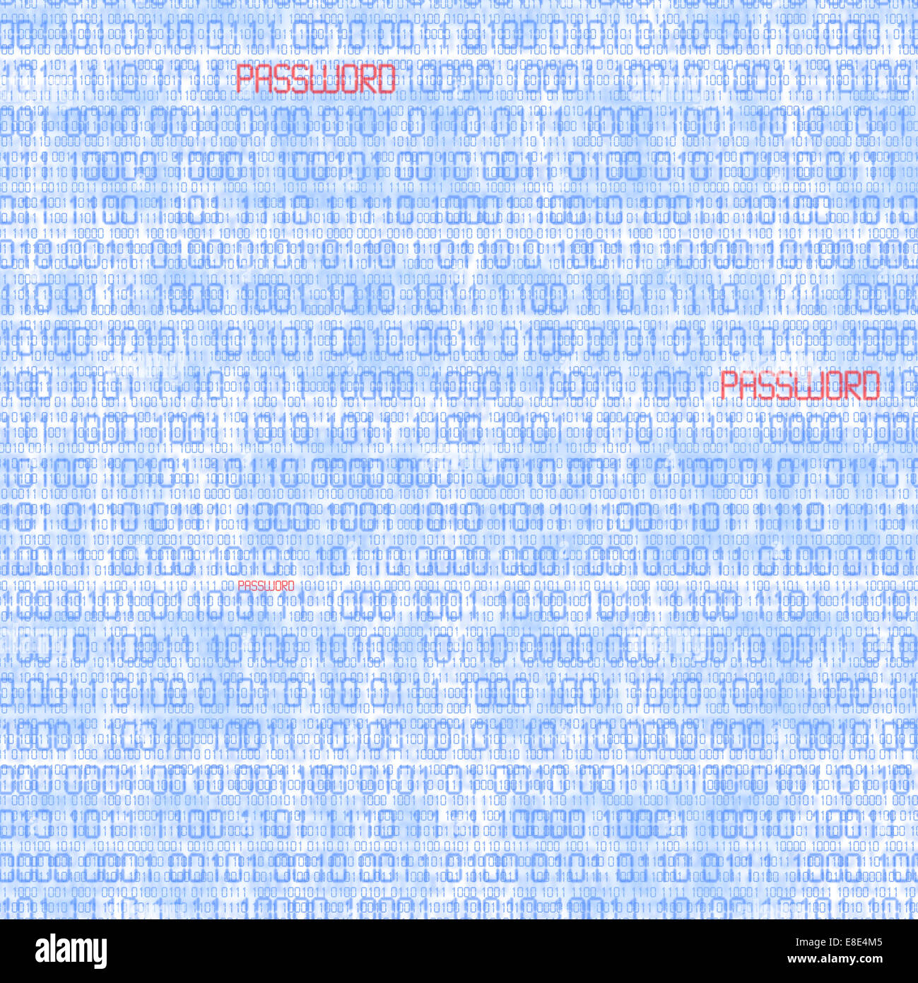 Binary codes with hacked password on white background Stock Photo - Alamy