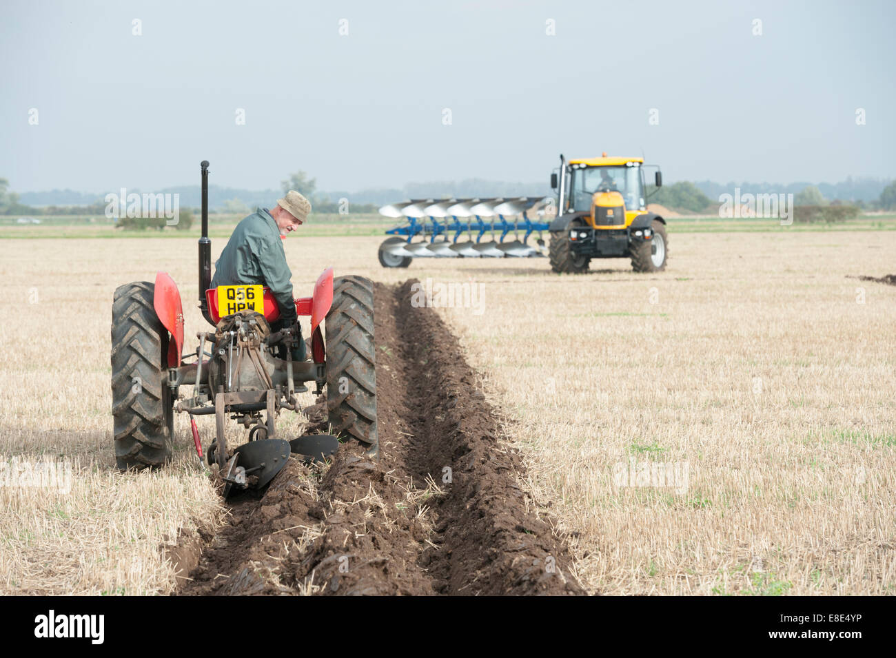 Old tractor ploughing field hi-res stock photography and images - Alamy