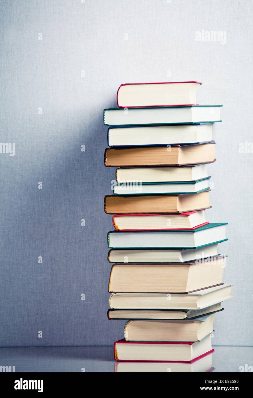 Books stack vintage tall hi-res stock photography and images - Alamy