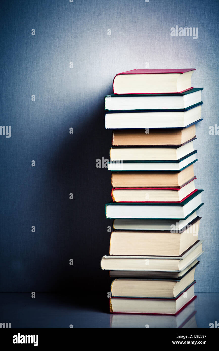 Books stack vintage tall hi-res stock photography and images - Alamy