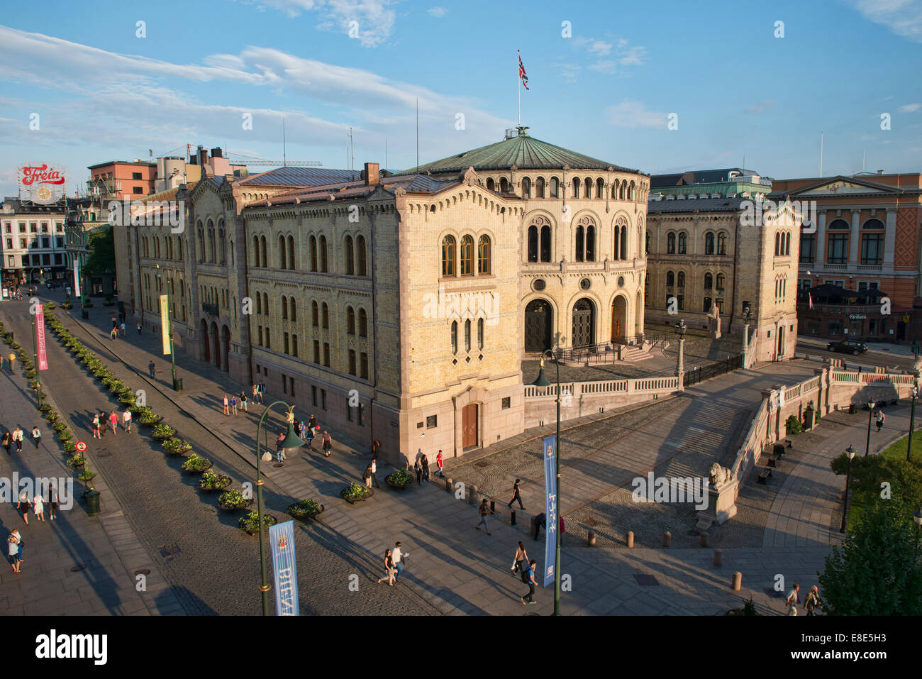 View of the Stortinget Norwegian Parliament Building in Oslo, Norway ...