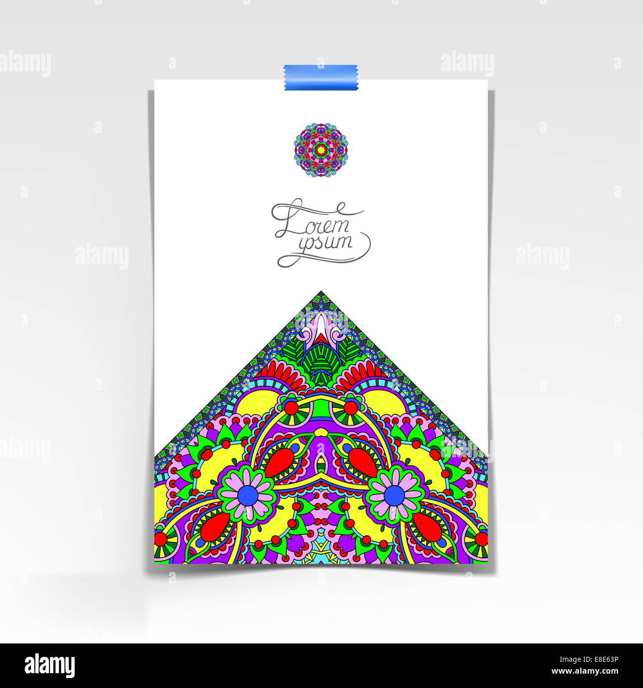 decorative sheet of paper with oriental floral design Stock Photo - Alamy