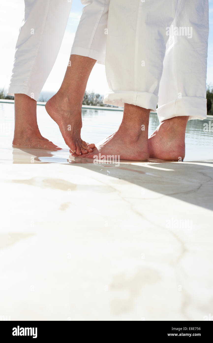 Male female feet rear view hi-res stock photography and images - Alamy