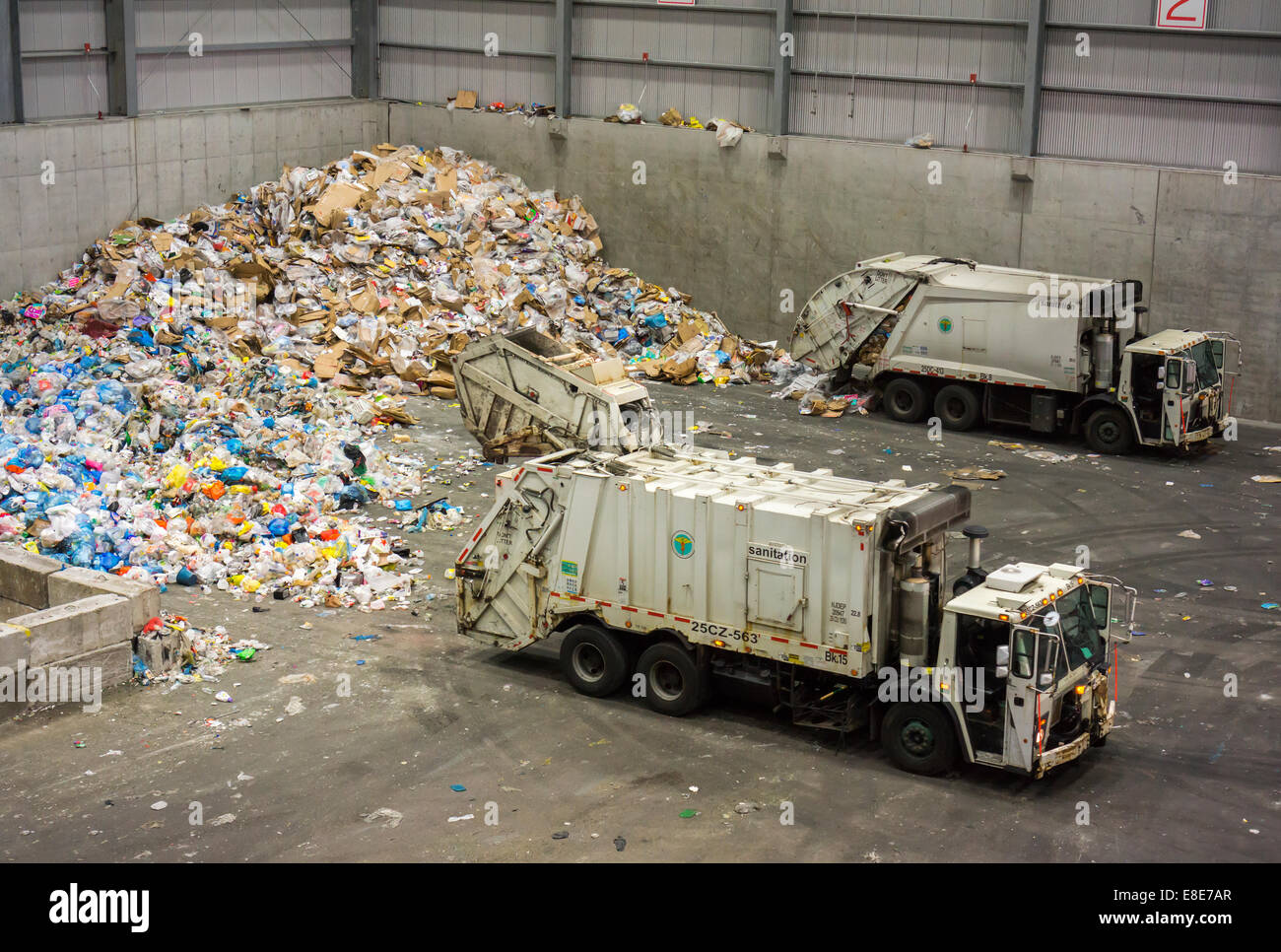 Mountains of trash in the tipping area from the New York's curbside ...