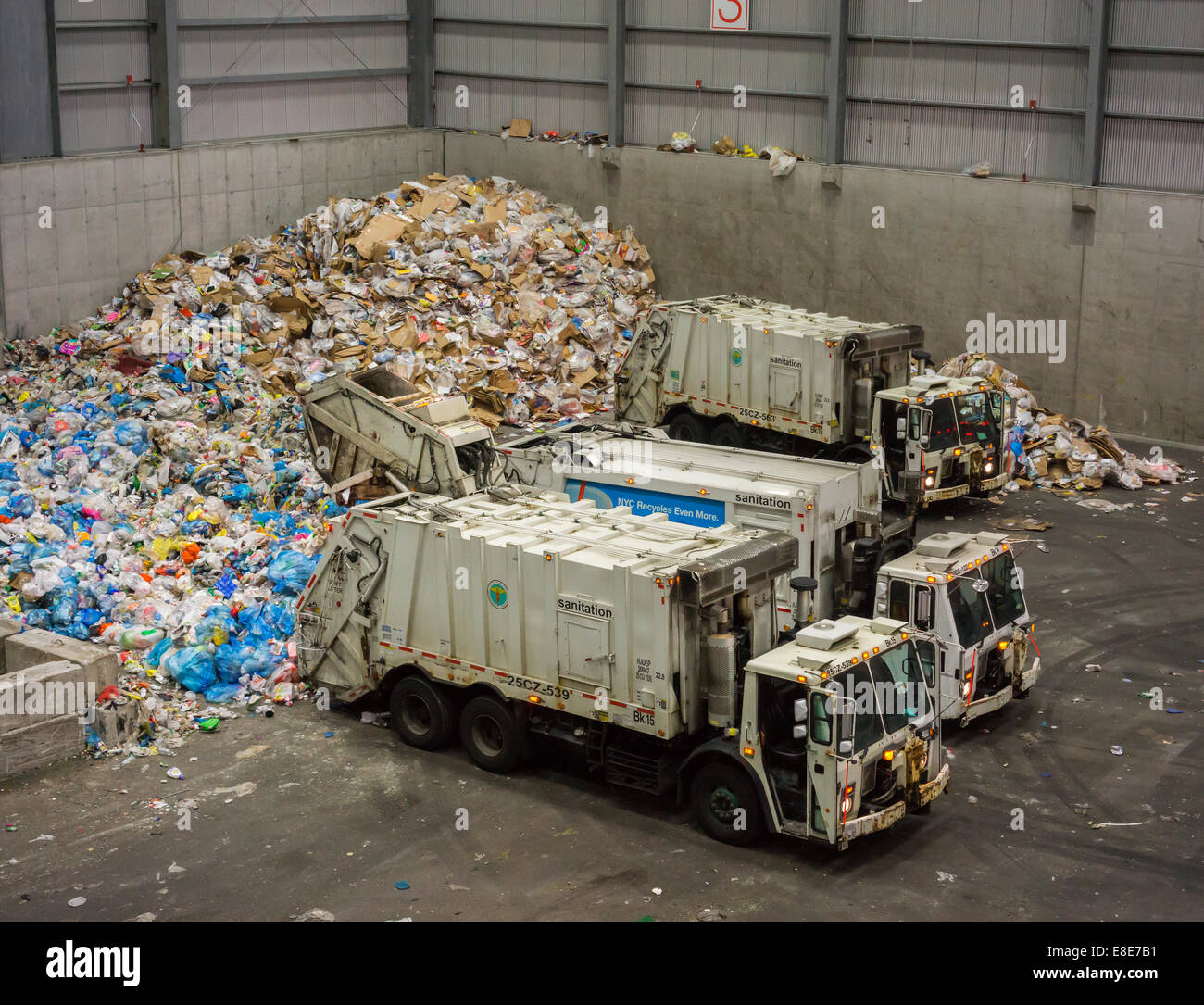 Mountains of trash in the tipping area from the New York's curbside ...