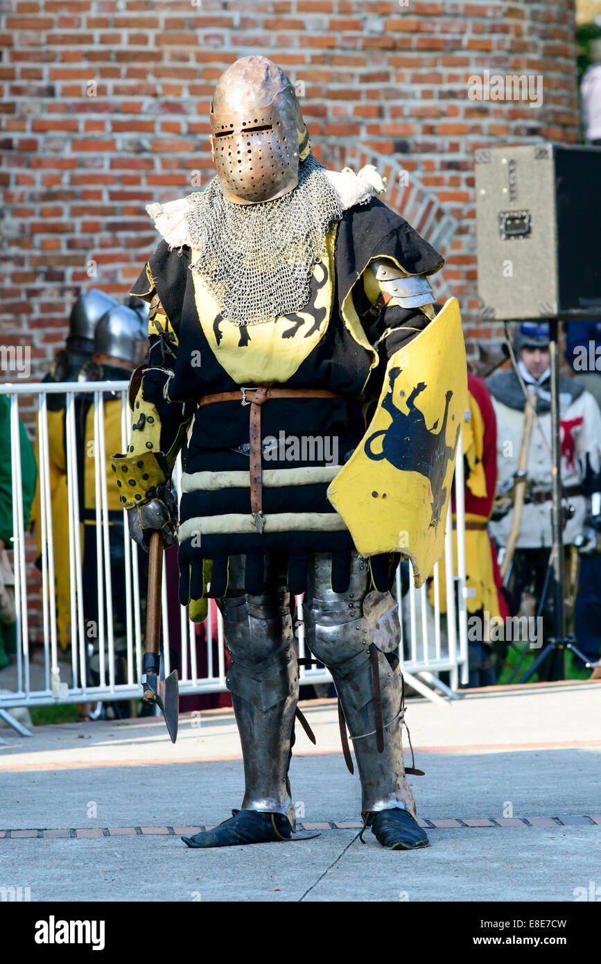 Enthusiasts of the old knights show their costumes and skills in a duel ...