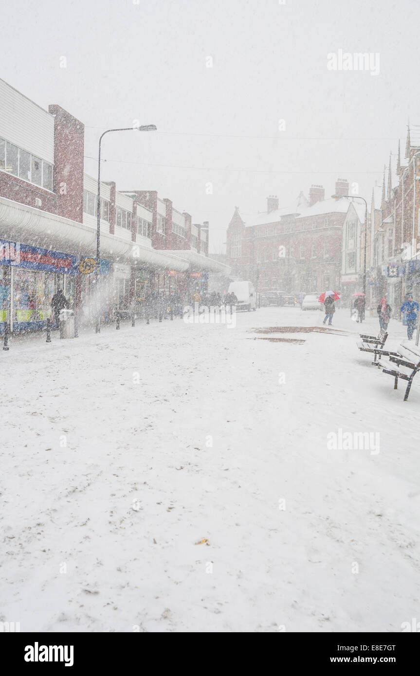 Winter snow blizzard in Barry Town centre 1st January 2012 PHILLIP ...