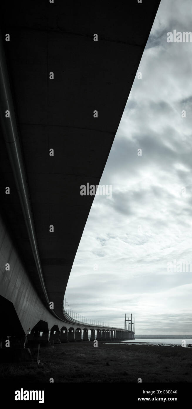New Severn Crossing over the River Severn from the Welsh shore Stock ...