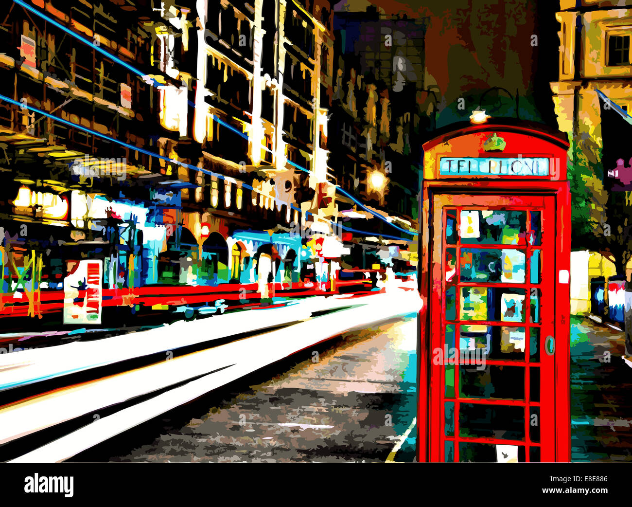 Graphic Image of a Red Telephone Box Stock Photo - Alamy