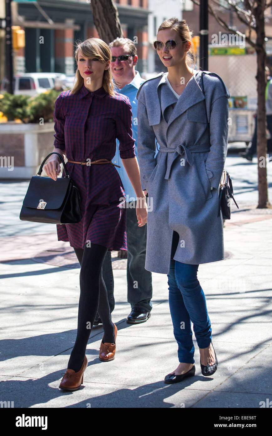 Taylor Swift and Karlie Kloss out and about on a nice day in Tribeca ...