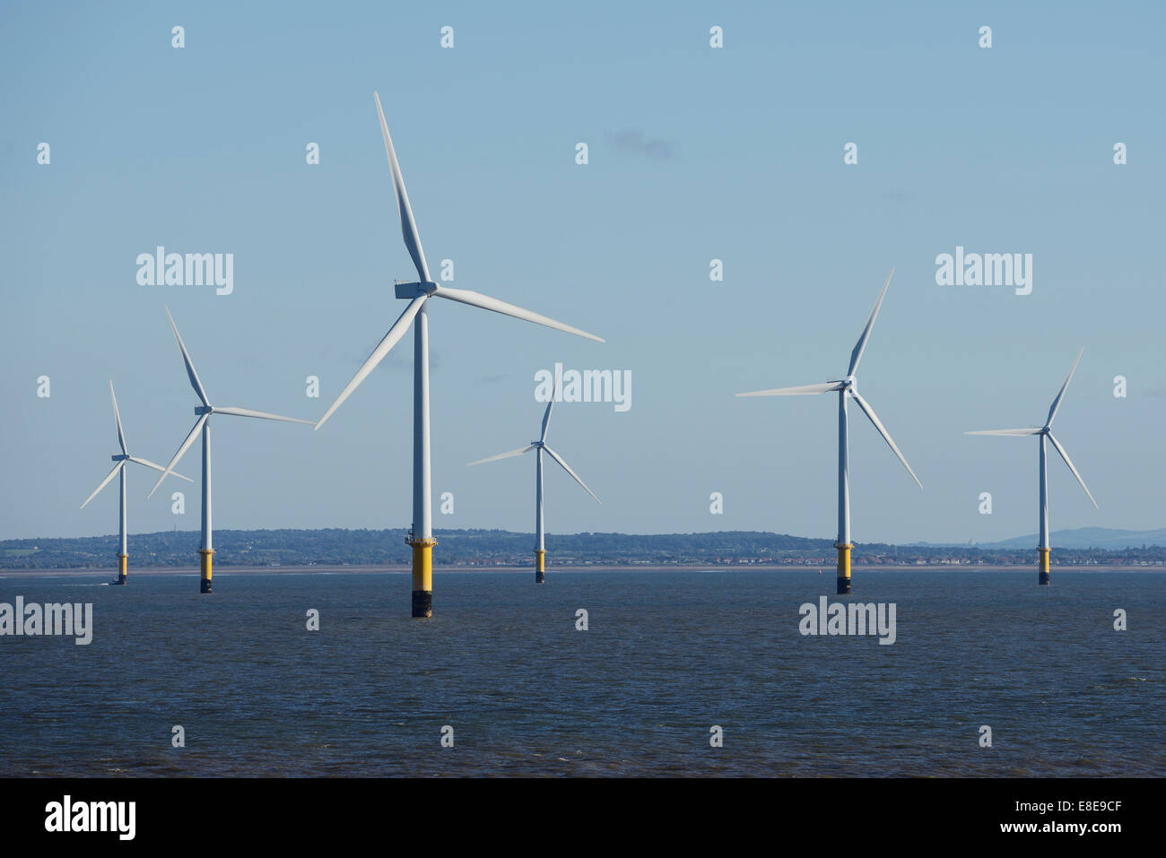 The Burbo Bank Offshore Wind Farm in Liverpool Bay UK Stock Photo - Alamy