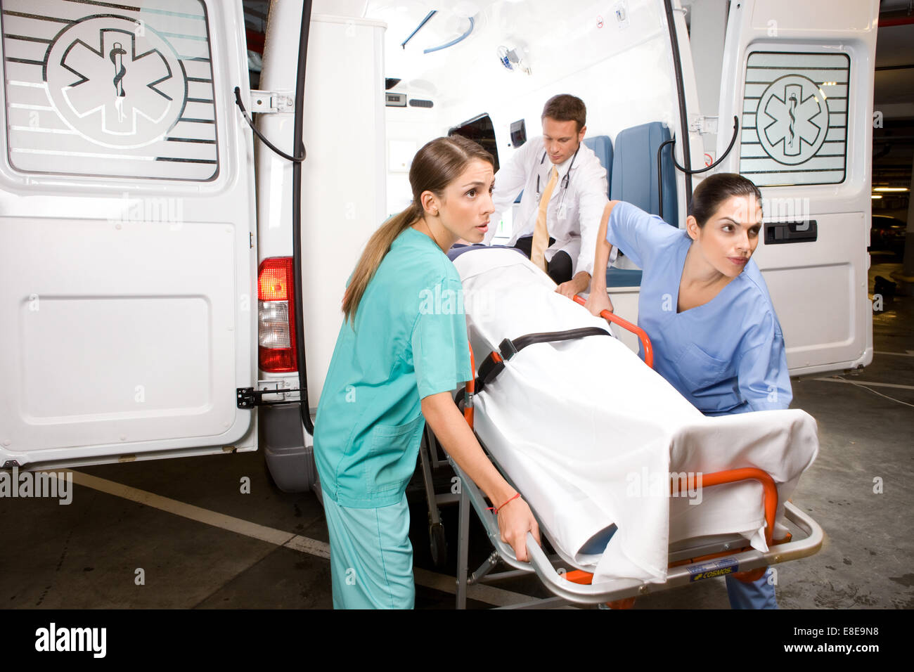 Ambulance at emergency Stock Photo - Alamy