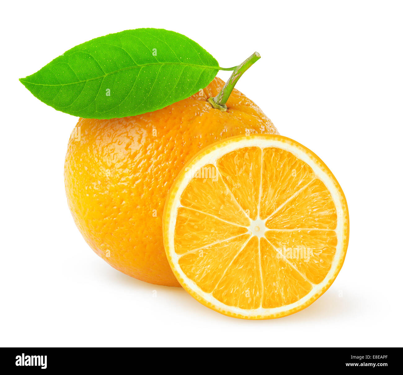 Pieces fresh oranges background Cut Out Stock Images & Pictures - Alamy