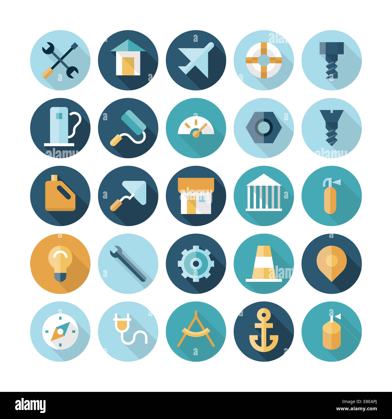 Flat design icons for industrial Stock Photo - Alamy