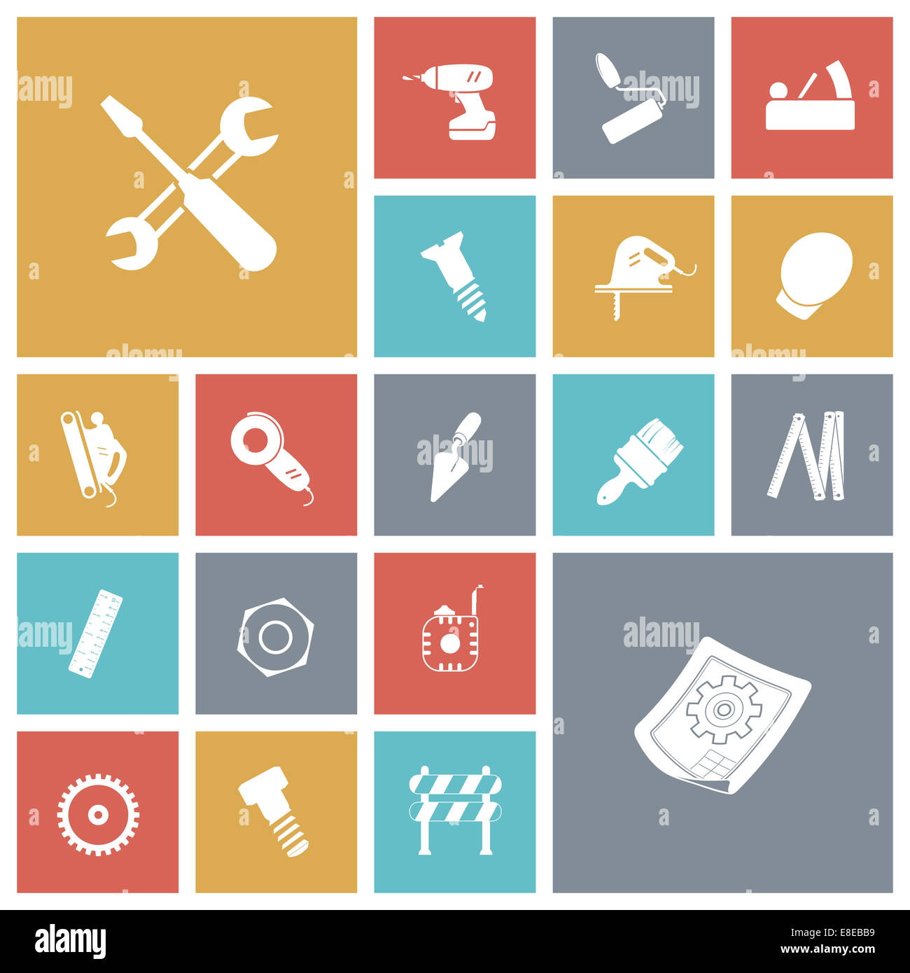 Flat design icons for construction and industrial Stock Photo - Alamy