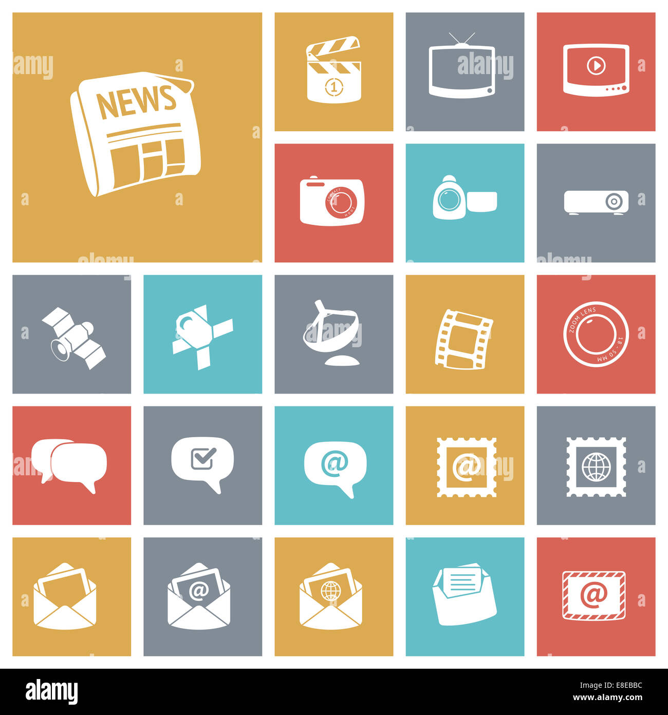 Flat design icons for media Stock Photo - Alamy