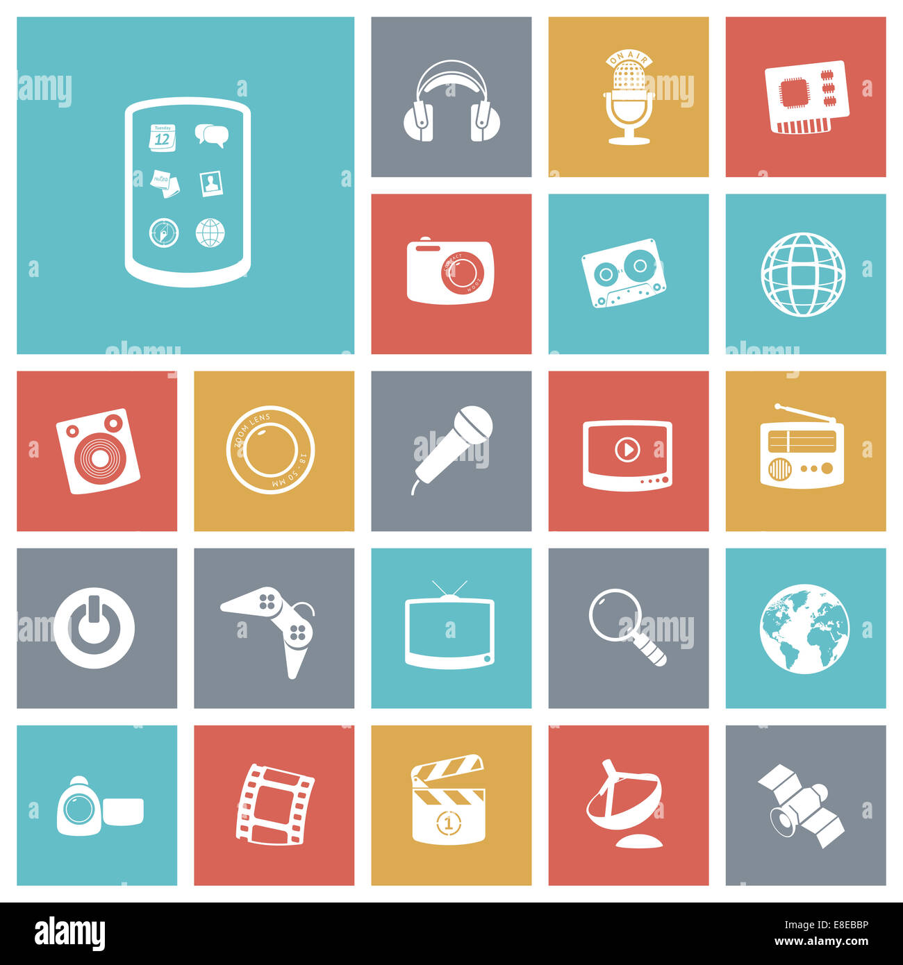 Flat design icons for technology and entertainment Stock Photo - Alamy